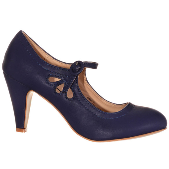 Chase + Chloe | Shoes | New Vintage Pinup Maryjane Heels Pumps Sailor ...